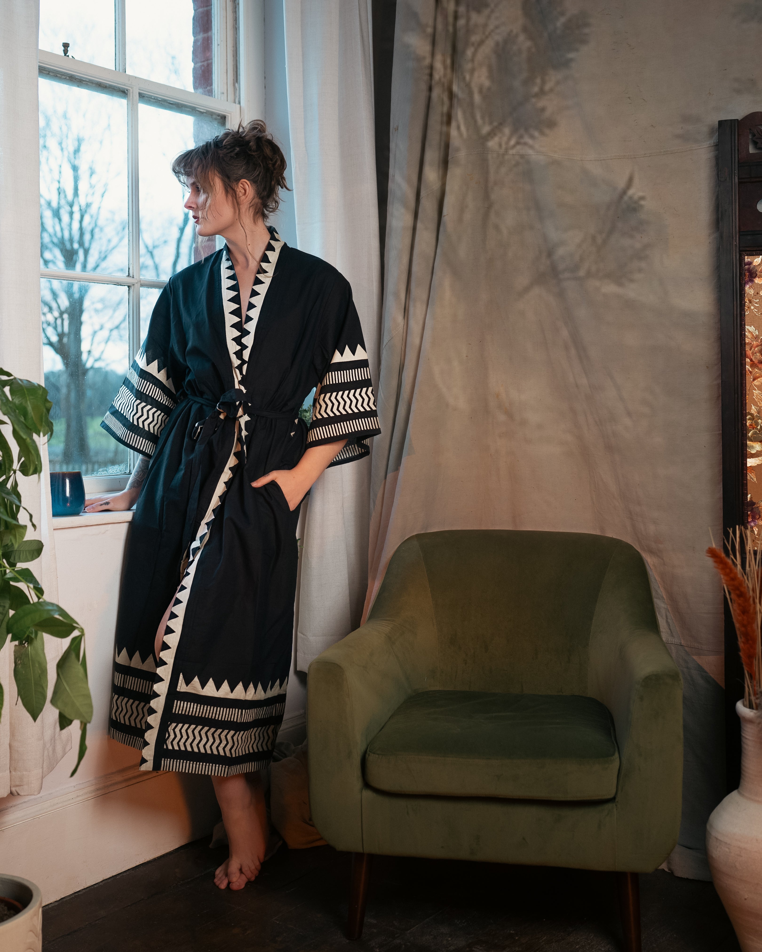 Long Cotton Eclipse Robe – ForageDesign
