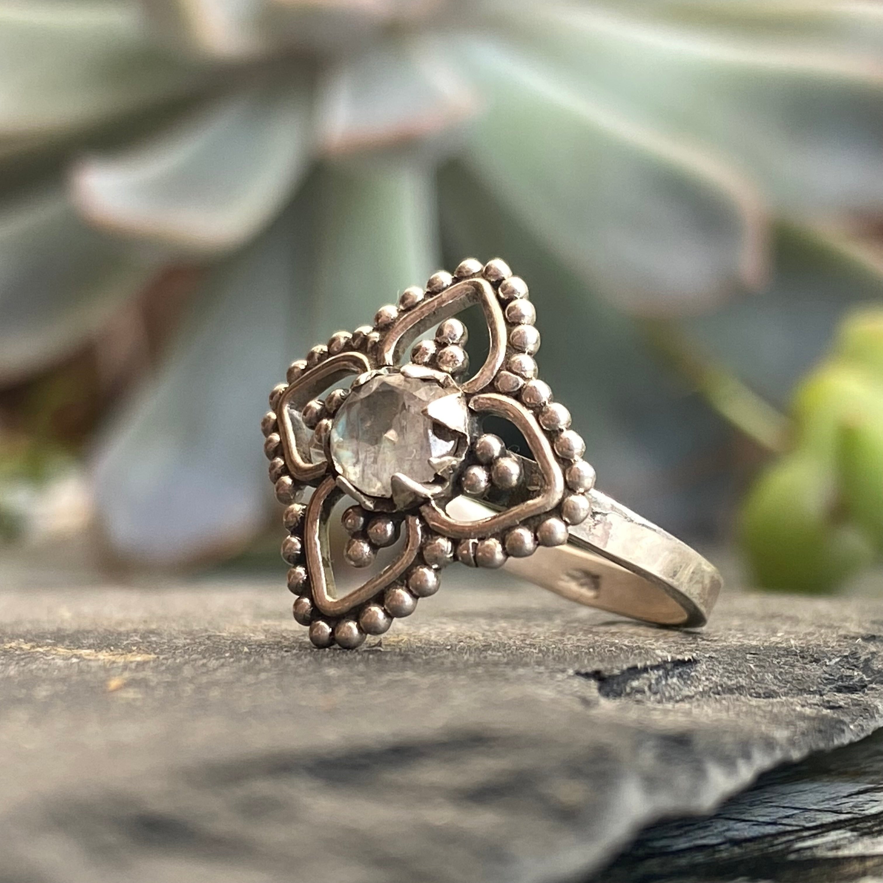 Fleur Ring with Cut Moonstone - L – ForageDesign