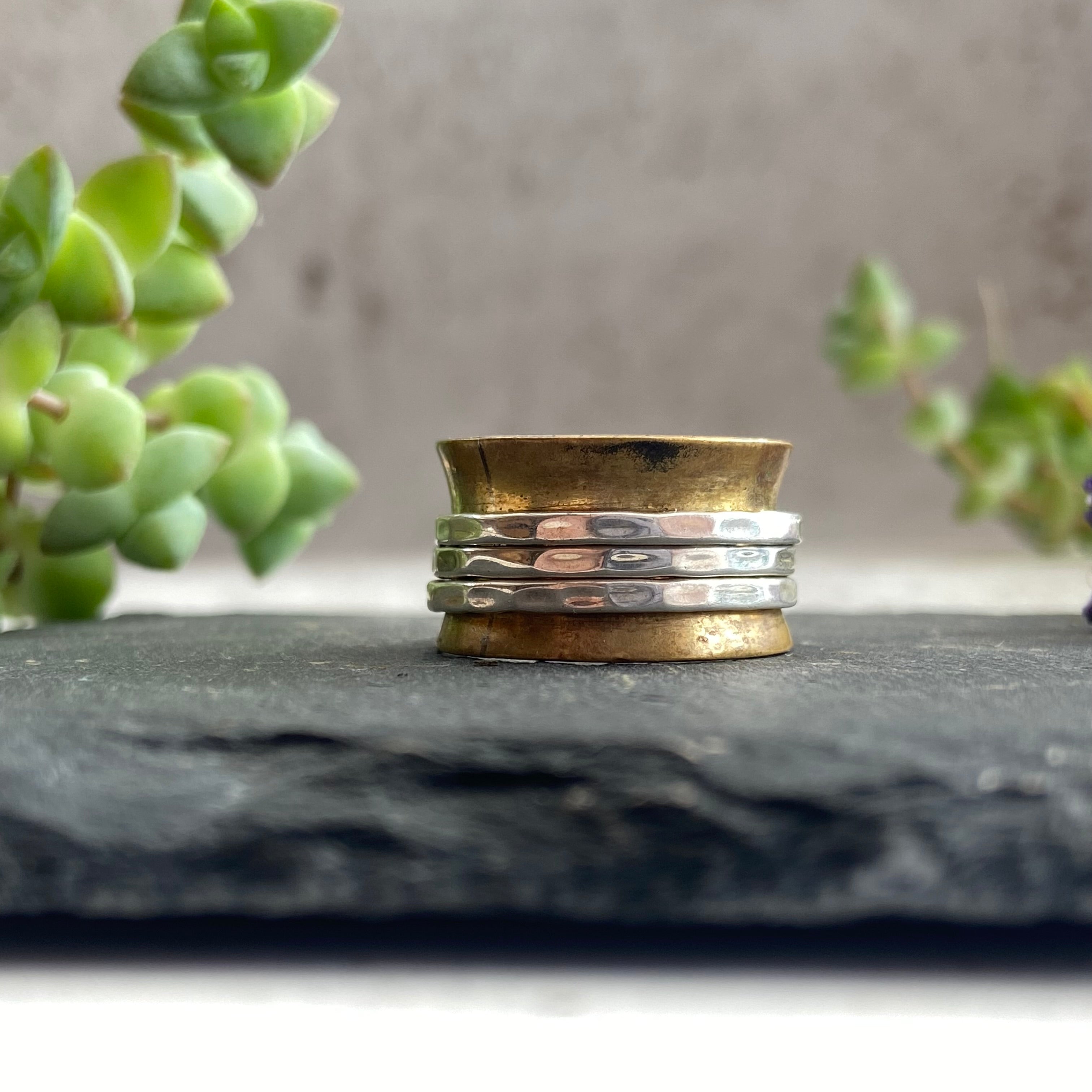 Oxidised Silver Spinning Ring - N – ForageDesign