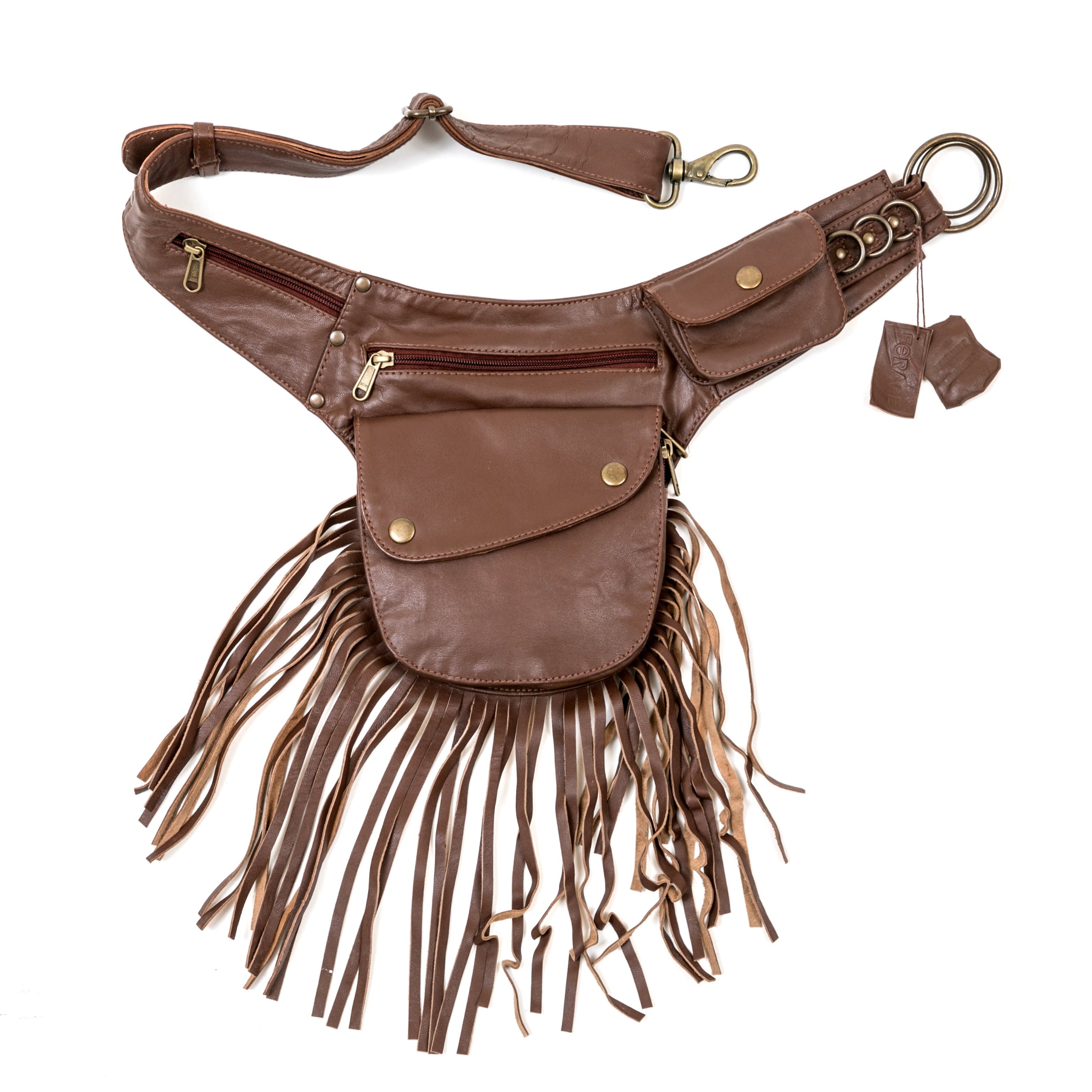 Leather Tassel Belt Cinnamon Foragedesign