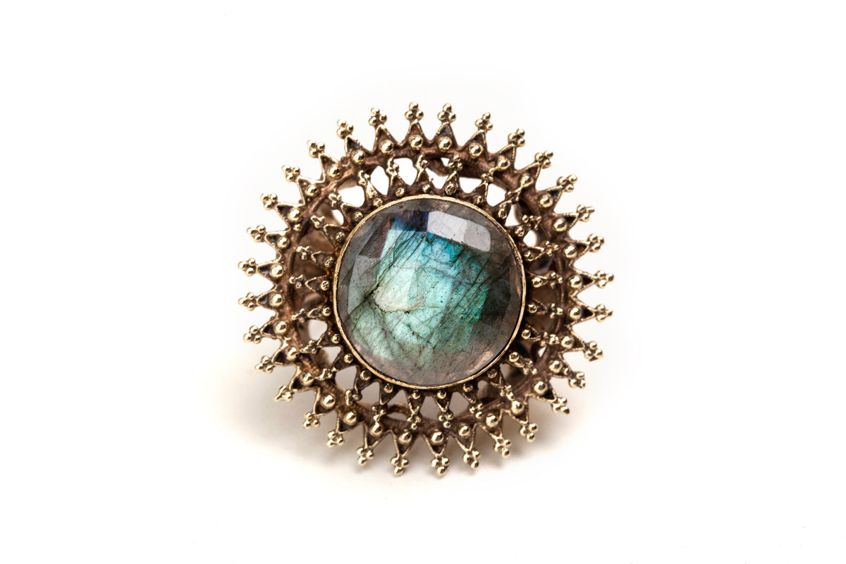 Brass Labradorite Large Chunky Handmade Empress ring – ForageDesign