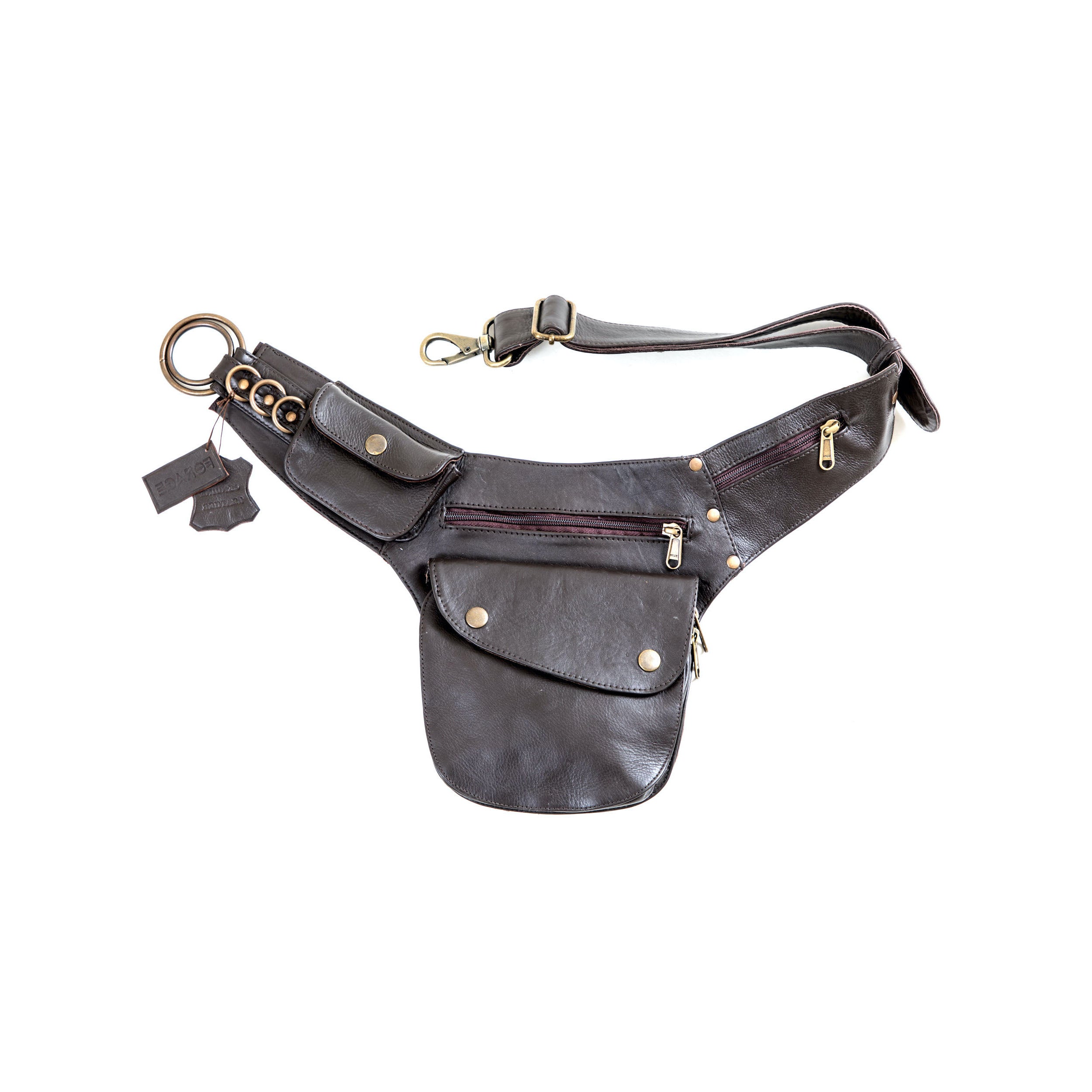 Left Handed Leather Hip Bag | Falcon Brown – ForageDesign